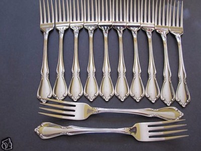 USA SELLER 12 CHATEAU DINNER FORKS ONEIDA NEW 18/8 FREE SHIPPING US ...