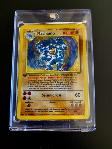 1999 MACHAMP - 1st Edition Holographic Foil POKEMON Card 100 HP 8/102 ...