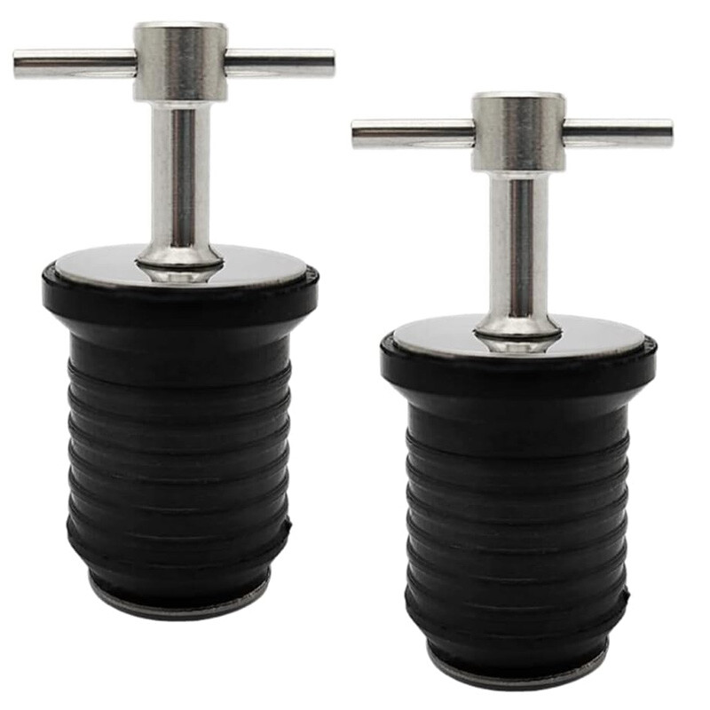 2 pack Boat Drain Plug Rubber Stainless Steel Twist Hull Drain Plugs ...