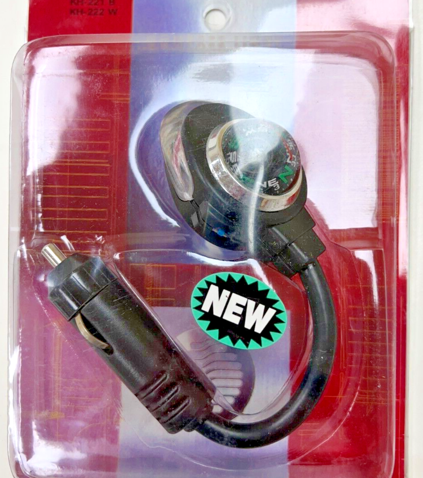 BLACK WIDE ANGLE READING AUTO 12-VOLT FLEXIBLE MAP LIGHT AND COMPASS RL ...