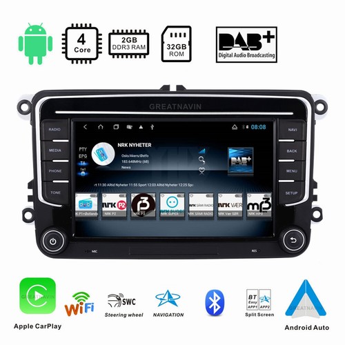 Head Unit Android Radio CarPlay DAB SAT NAV For VW Golf Mk5 Mk6 ...
