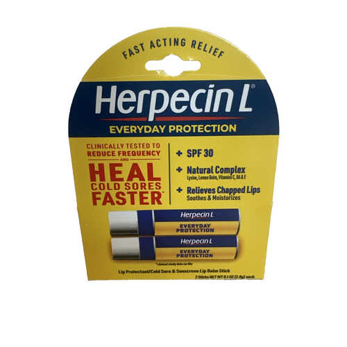2 STICKS HERPECIN L SPF30 Cold Sore, Sun & Fever Blisters,Chapped Lips ...
