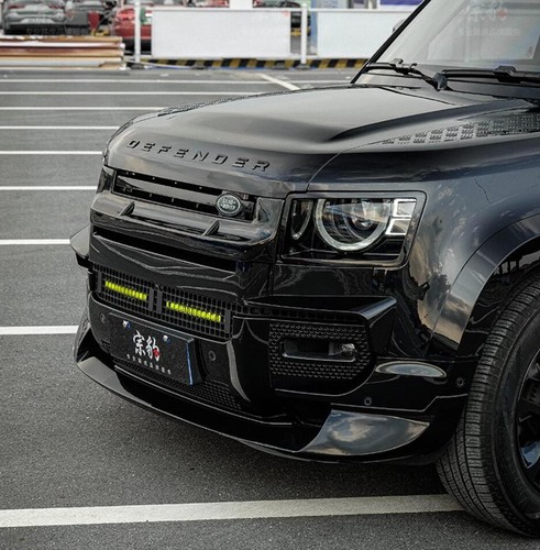 For Land Rover Defender 110 130 90 Gloss Black Front Bumper Grille Trim ...