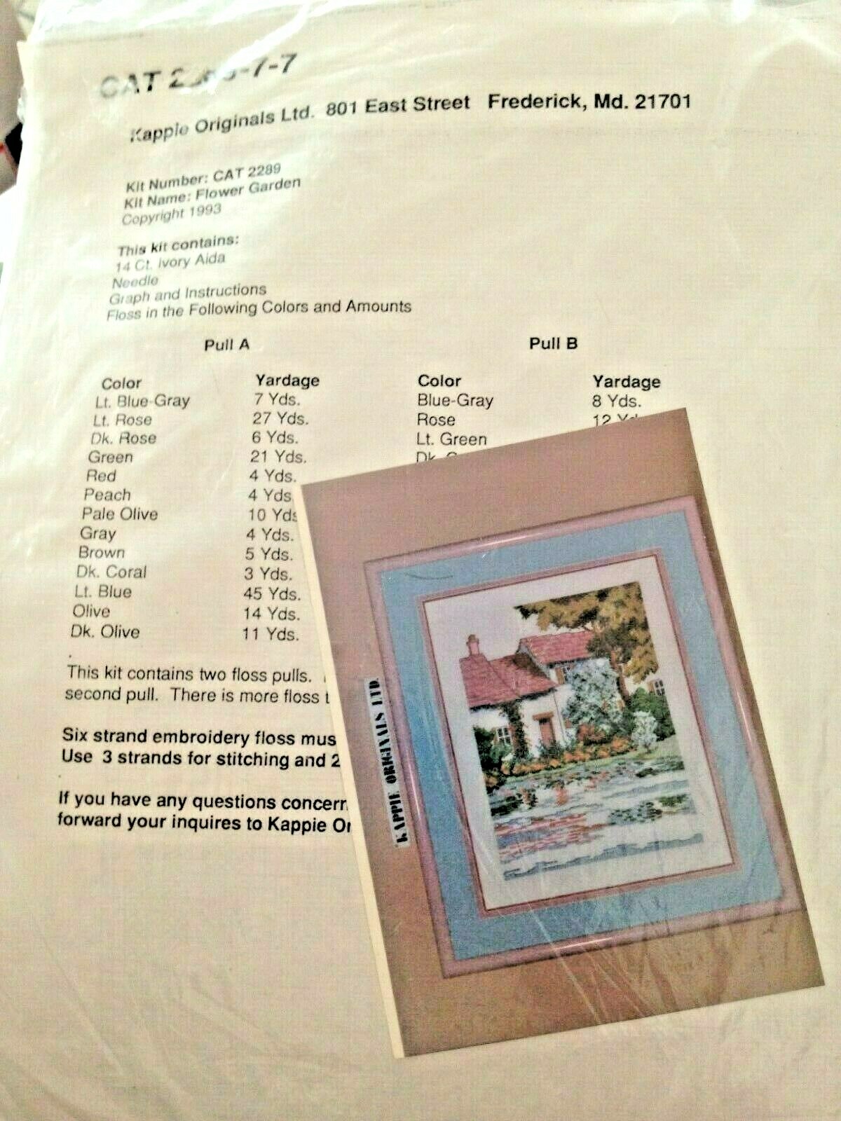 KAPPIE ORIGINALS FLOWER GARDEN COUNTED CROSS STITCH KIT #CAT2289 | eBay