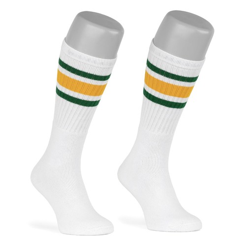 Skatersocks Socks 19 Inch Tube Socks Knee-high white green yellow ...