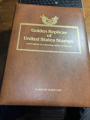 Lot of 72 Golden Replicas of US Stamps 22kt Gold Surface in album FDC ...