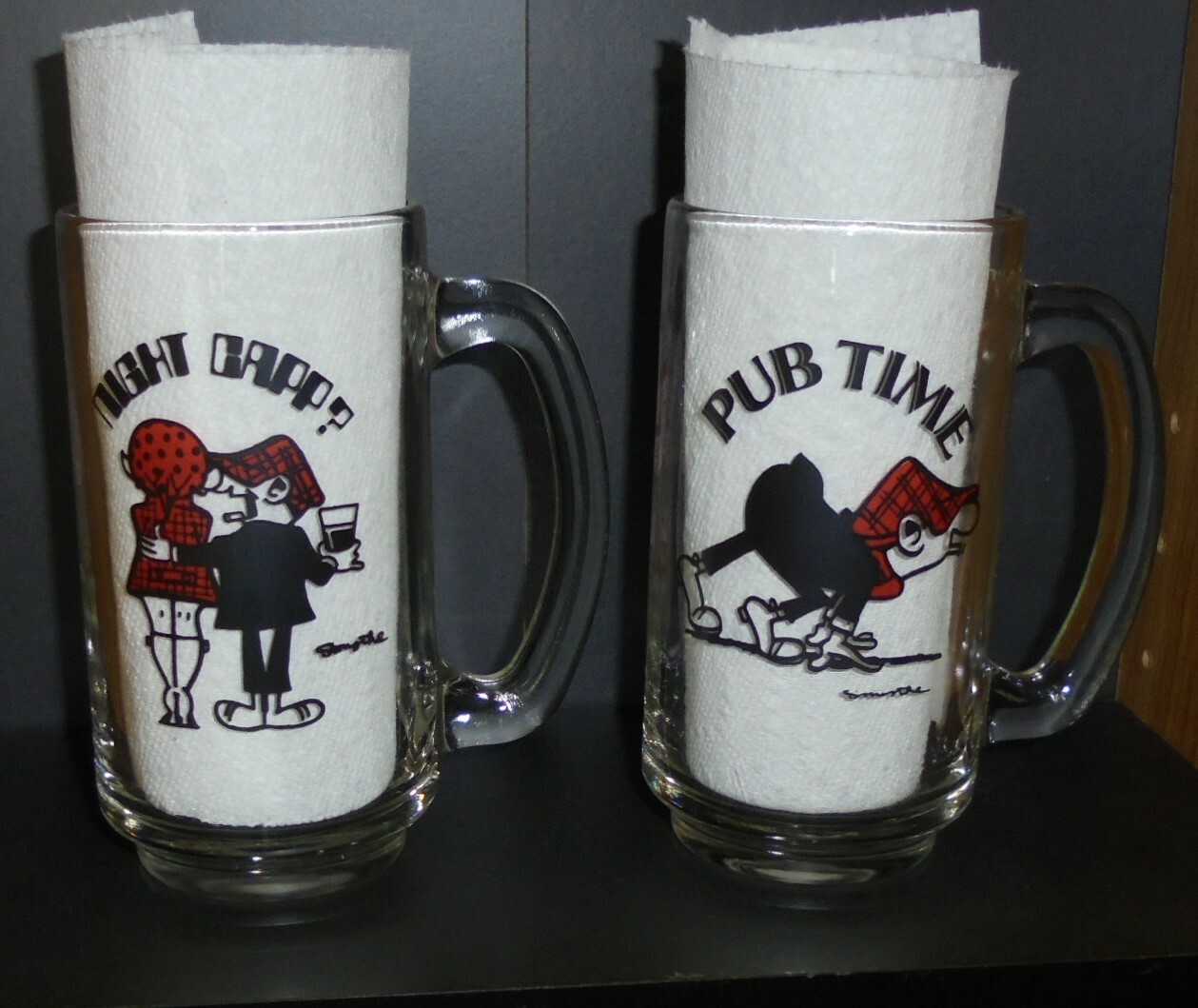 Andy Flo Capp Glass Beer Pub Mug 1974 Daily Mirror Newspaper Smythe ...