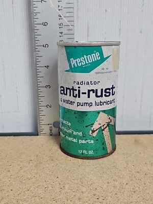 VINTAGE PRESTONE RADIATOR & WATER PUMP ANTI-RUST LUBRICANT 12OZ METAL ...