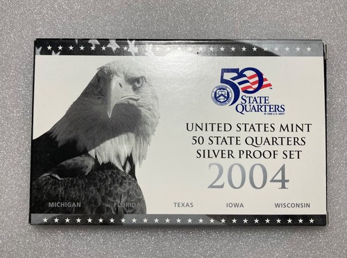 U.S. Mint 2004 Silver State Quarters Proof Set *5 Coins* 90% SILVER ...