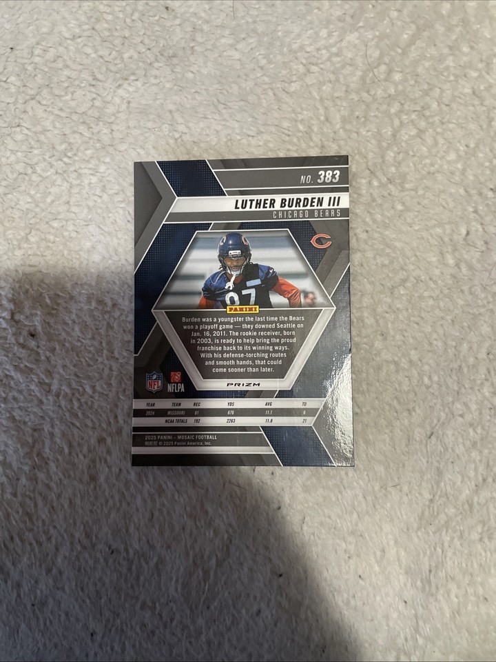 Luther Burden Rookie Card Gold Holo Mosaic Bears | eBay