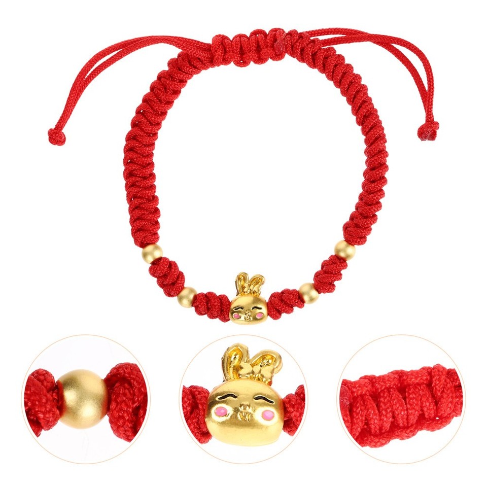 4pcs Rabbit Year Bracelet Red Braided Bracelet Women Wrist Decoration ...
