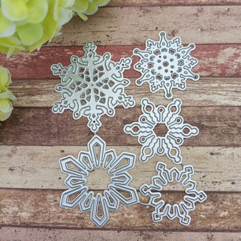 5 Pieces/Set Snowflakes Cutting Dies Various Design Snowflakes ...