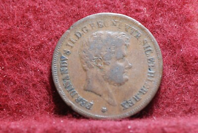 Italy - Naples, 1843 5 Tornesi, KM349, Very Fine, NR, 5-21* | eBay