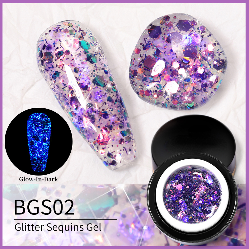 Nail Art Sequins Glitter Gel Varnish Nail Salon Soak Off UV LED Gel ...