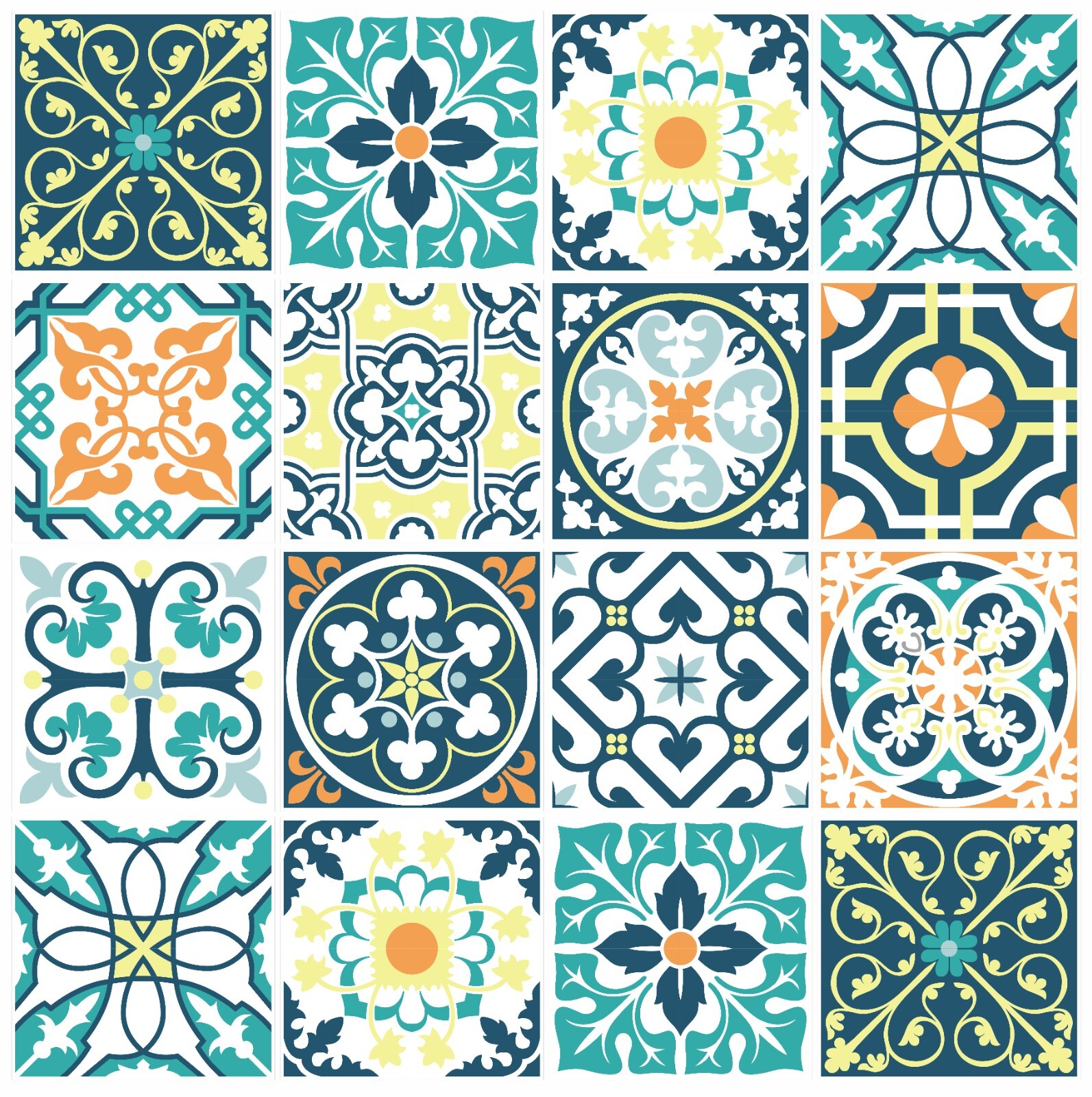 Tile Stickers, Pack of 24, Kitchen Bathroom Waterproof Wipeable 145mm x ...