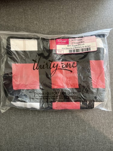 NIP Thirty One 31 Gifts Mini Zipper Pouch - Check Mate | eBay