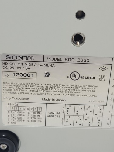 Sony BRC-Z330 PTZ Camera - White for sale online | eBay