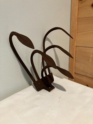 Vtg antique 5 tine hand pull cultivator claw hoe plow rake farm garden ...
