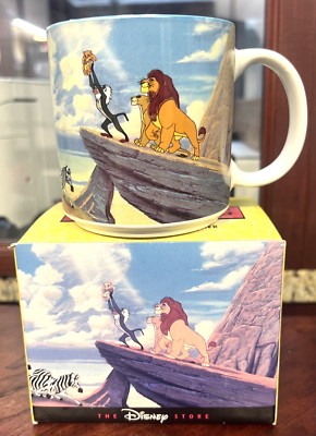 Vintage Disney The Lion King Movie Coffee Mug Japan Simba Mufasa Rafiki ...