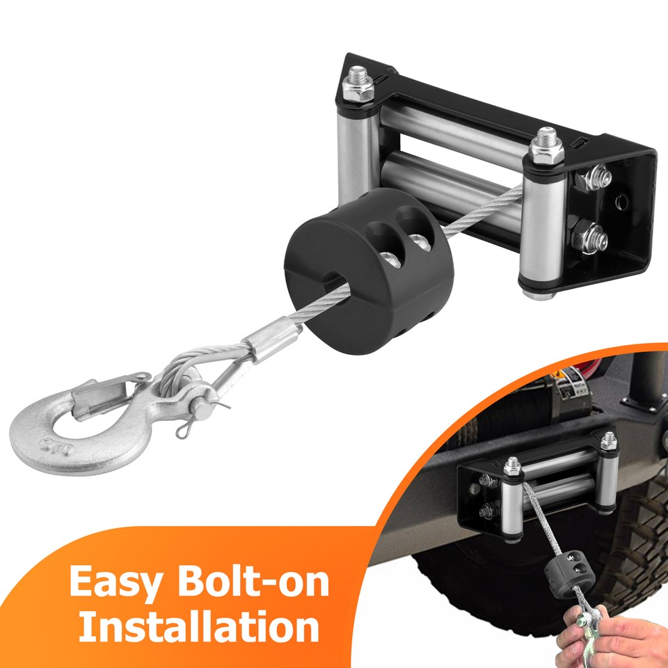 Winch Roller Fairlead 4-Way 4 7/8" 6'' 10'' Cable Guide For Jeep Truck ...