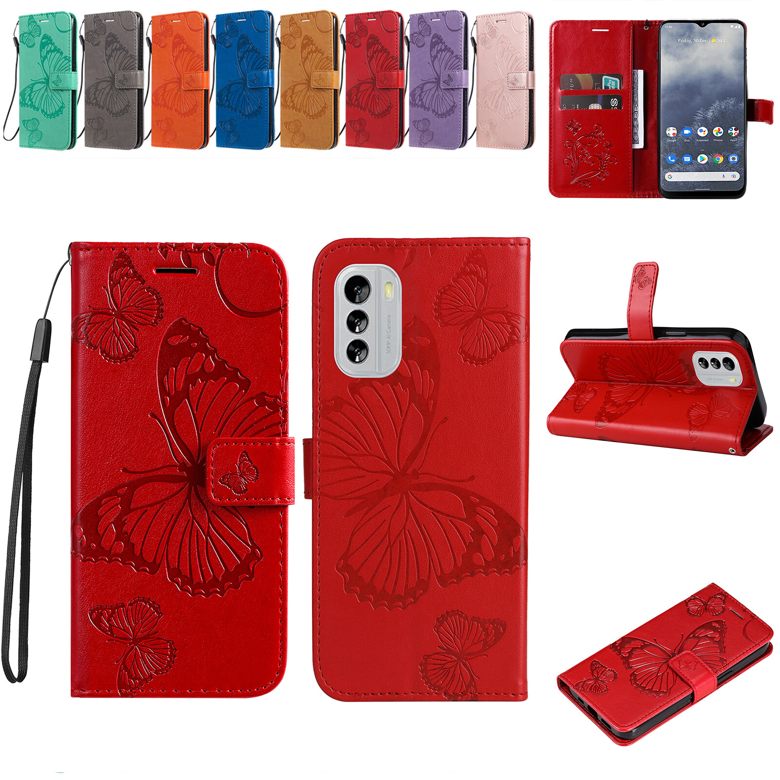 Phone Cover for Nokia G22 G50 G21 Luxury Butterfly PU Leather Flip ...