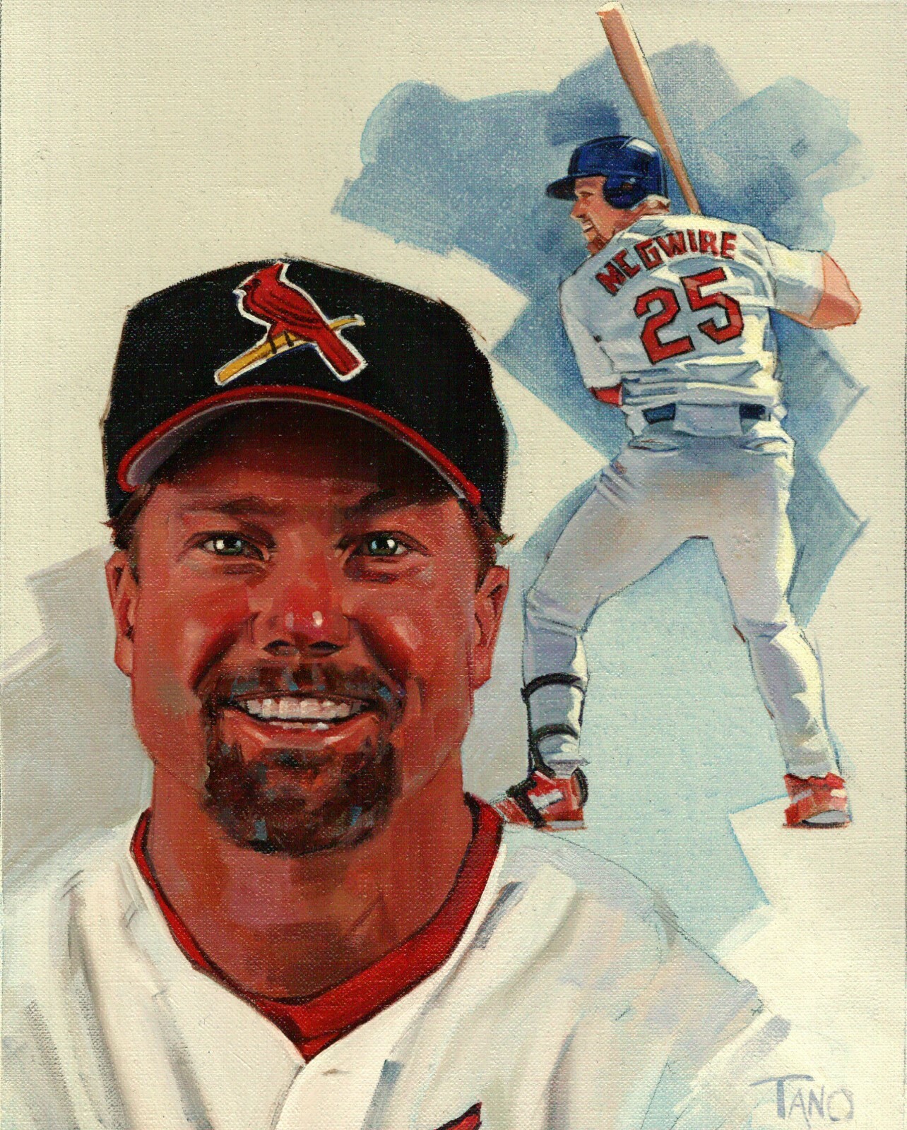 Original Oil Sports Painting of Mark McGwire by Frank Scicchitano (Tano ...