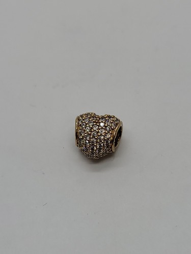 Pandora Pave Heart Charm in 14ky Gold - 750828CZ - G585 ALE 2.1 Grams ...