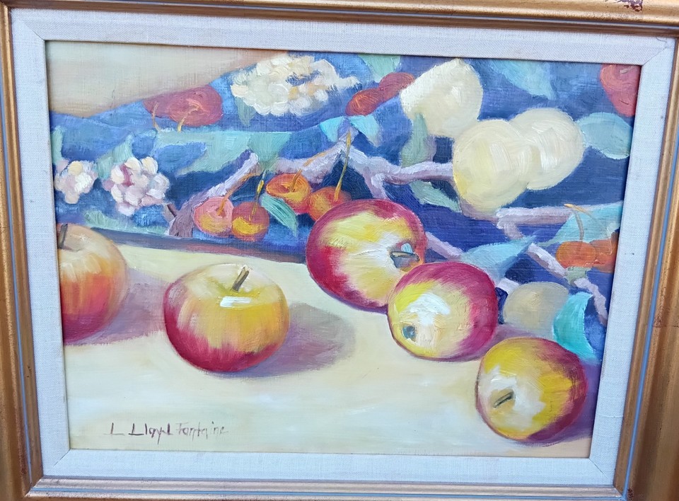 IMPRESSIONISTIC FRUIT STILL LIFE O/B SIGNED "L. LLOYD FONTAINE"/LISTED ...