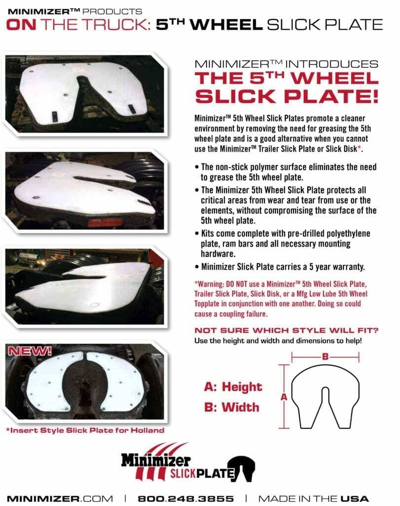 minimizer fifth wheel plate no grease slick plate white polymer 5 year ...