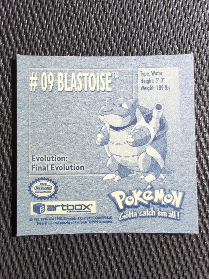 Blastoise #09 Pokemon 1999 Artbox Sticker NM | eBay