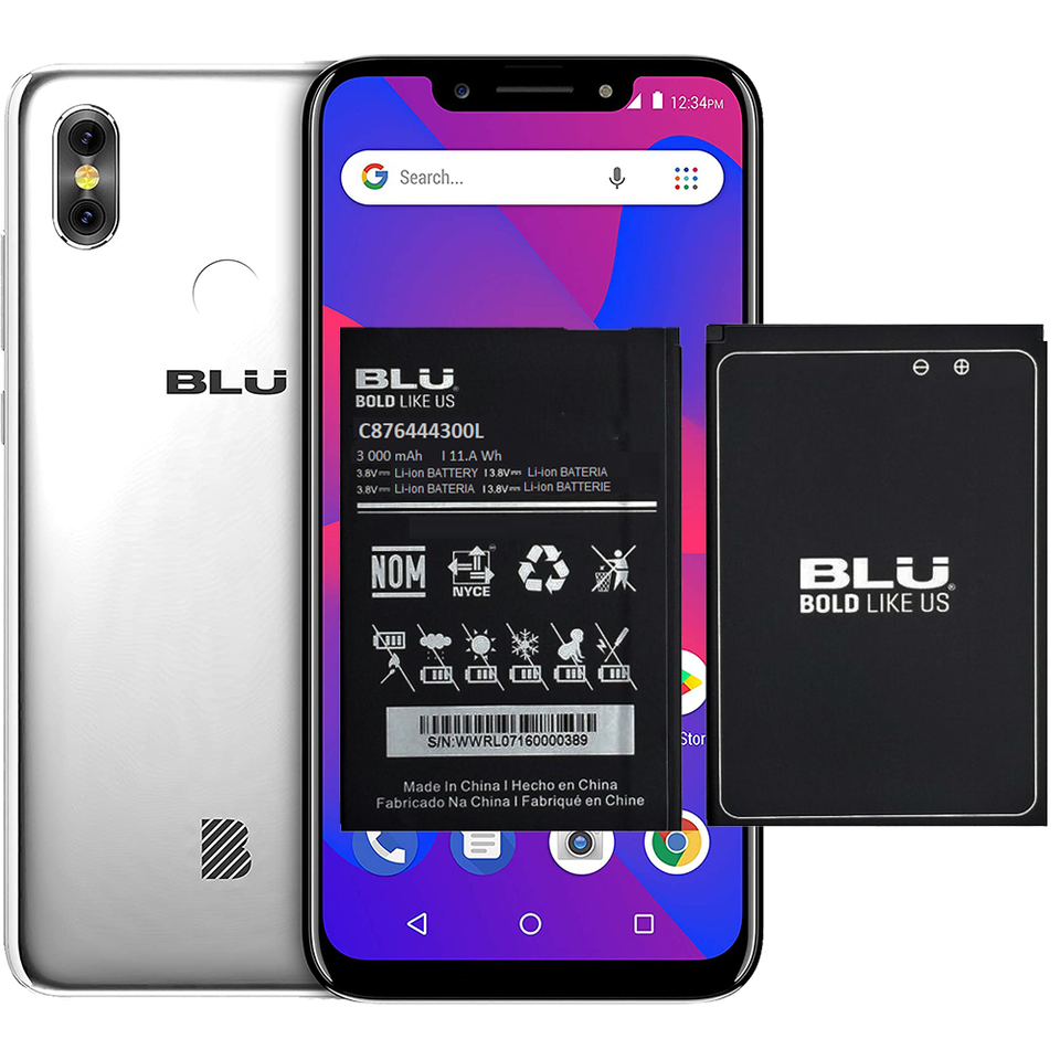 BLU R2 PLUS R210ww Original OEM BLU Battery C876444300L 3000mAh 11.4Wh ...