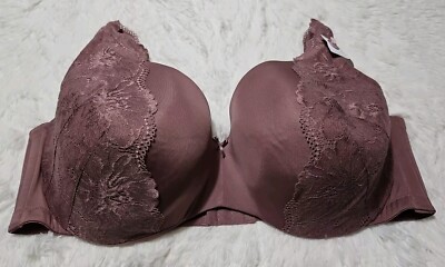 NWT Cacique Mauve & Lace Bra Size 46DDD Lightly Lined Balconette ...