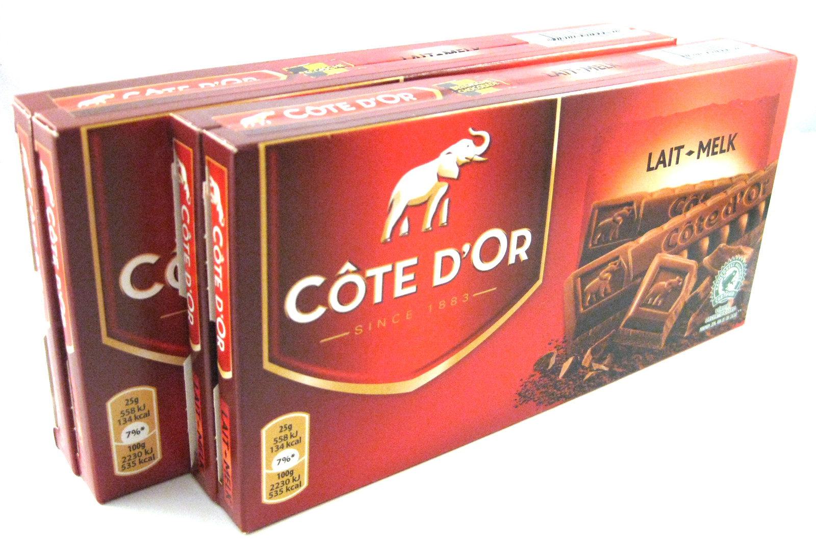 Côte d'Or Lait/Melk 800g (4x200g) BELGISCHE VOLLMILCH SCHOKOLADE Riegel ...