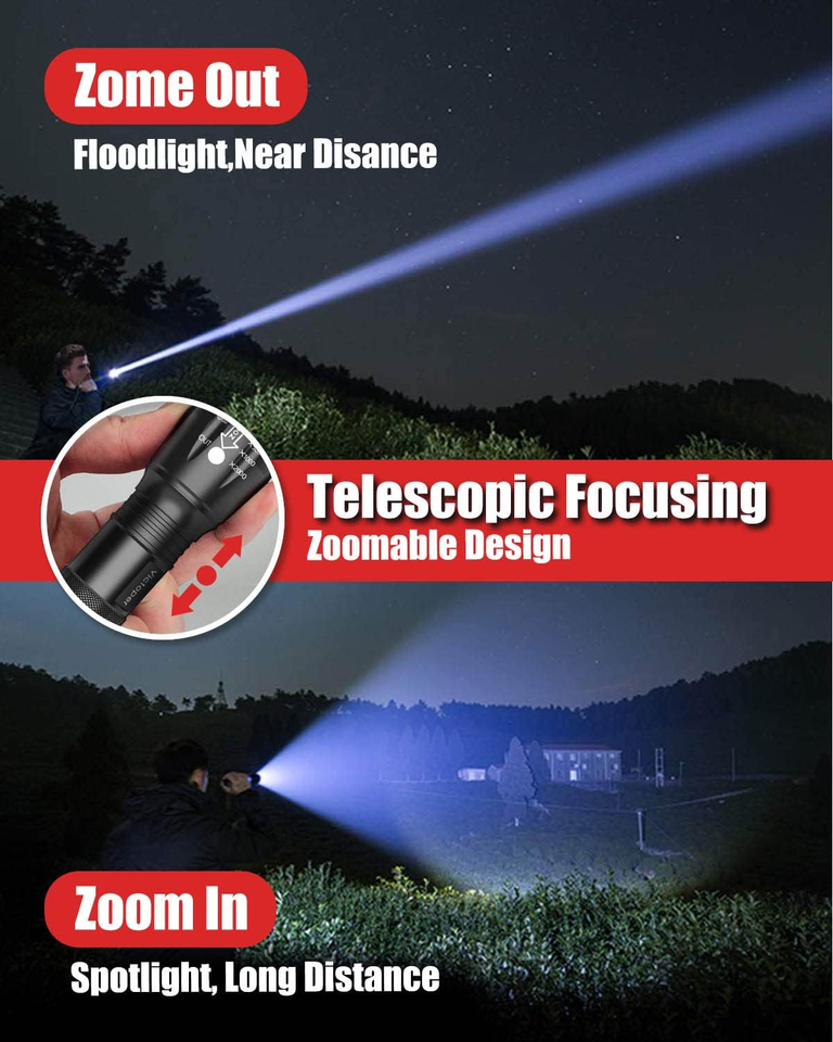 Victoper LED Flashlight 2 Pack, Bright Tactical Torch High Lumens with ...