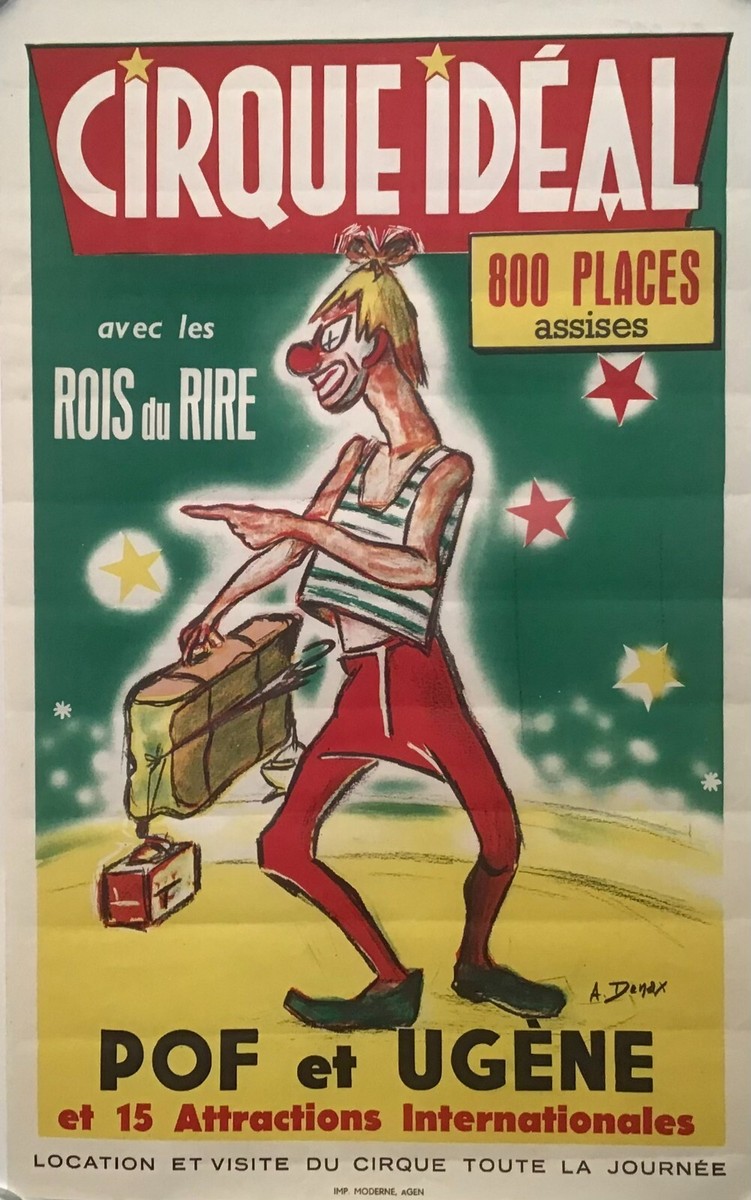 Vintage French Circus Posters French Vintage Circus Poster Colorful