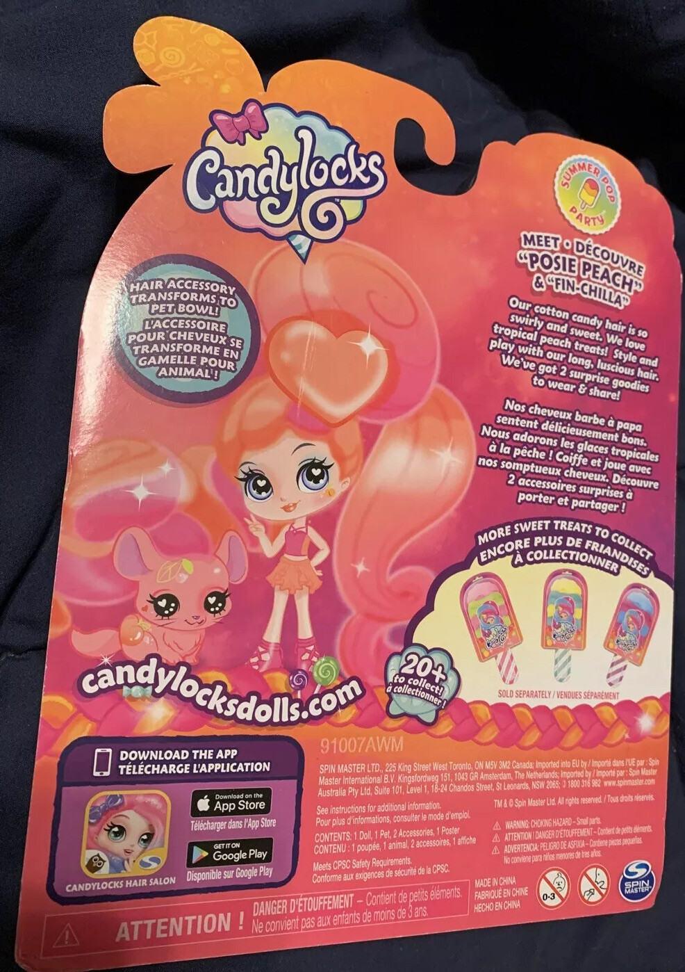 Candylocks Posie Peach & Fin-Chilla Chinchilla surprise scented Doll ...
