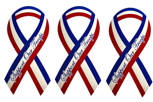 3-pk Support Our Troops Magnétique Rouge Blanc & Bleu Ruban Voiture ...