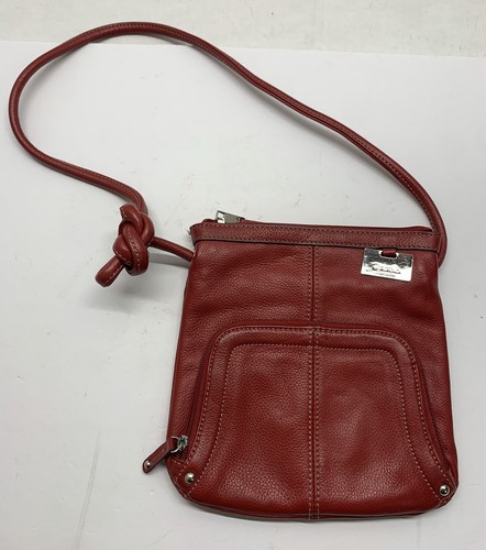 LOOK! Tignanello Vintage Classic Leather Burnt Red Crossbody Purse ...
