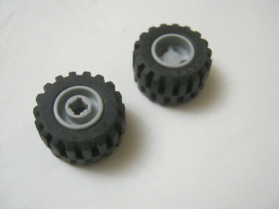 Lego (2) 7/16 Light Gray Wheels With 3/4 Dia x 7/16 Wide Tire 87697 ...
