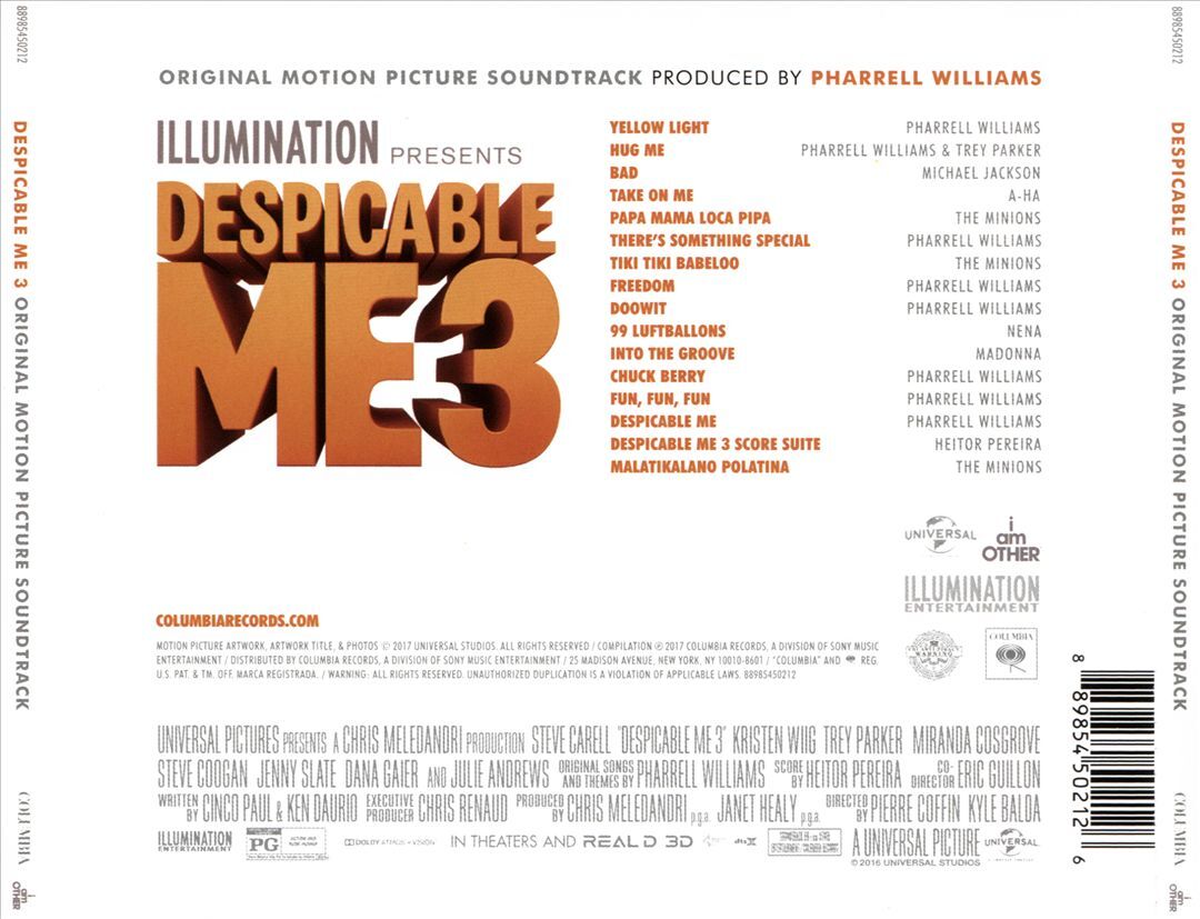 VARIOUS ARTISTS - DESPICABLE ME 3 [ORIGINAL MOTION PICTURE SOUNDTRACK ...