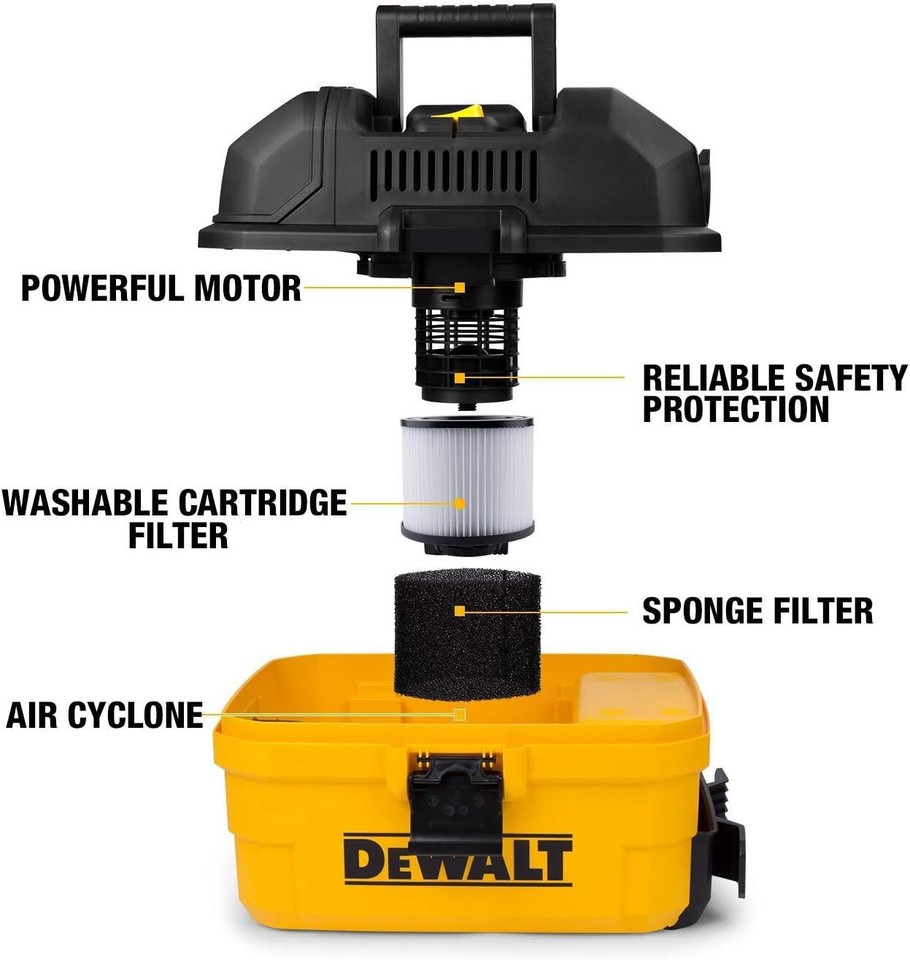 DEWALT DXV04T Portable 4 Gallon Wet Dry Vacuum | eBay