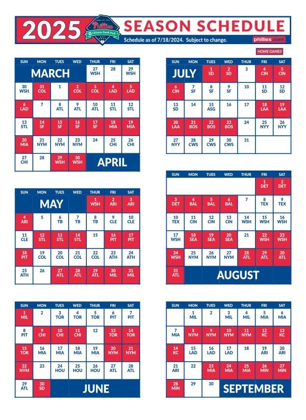 2025 Major League Baseball Teams Schedule Magnets 5" X 3.5"(Choose From ...