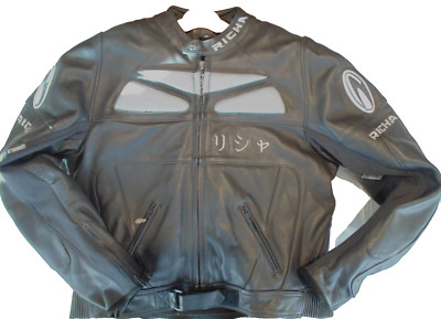 MENS RICHA BLACK LEATHER MOTORCYCLE JACKET FITTED WITH IMPACT ...