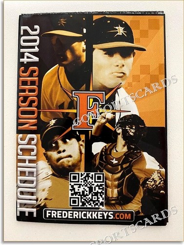 2014 Frederick Keys Pocket Schedule Manny Machado Orioles Minor ...