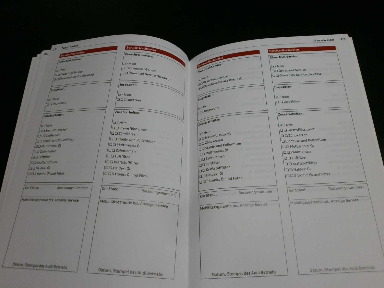 Original Audi - Serviceplan Serviceheft für A1,A3,A4,A5,A6,A7,A8,Q3,Q5 ...