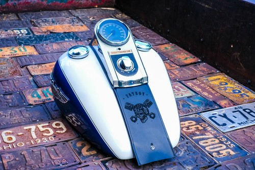 Harley Davidson Leather Fuel Gas Tank Panel Bib Black Softail Fatboy ...