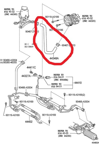 07-22 OEM TOYOTA SEQUOIA TUNDRA 5.7L POWER STEERING RESERVOIR HOSE ...