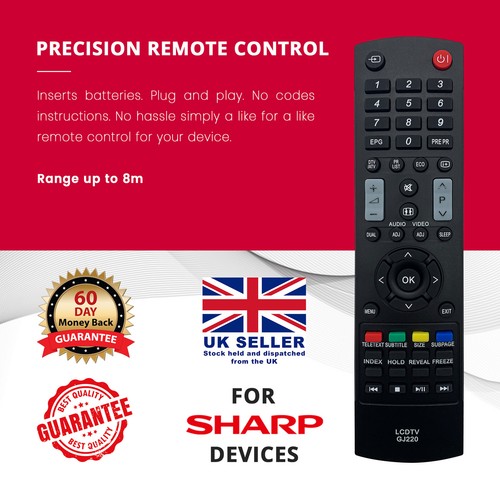 Remote Control For Sharp GJ220 (9JR9800000005 ) LC19LE430E LC22LE320 LC32LE430E | eBay