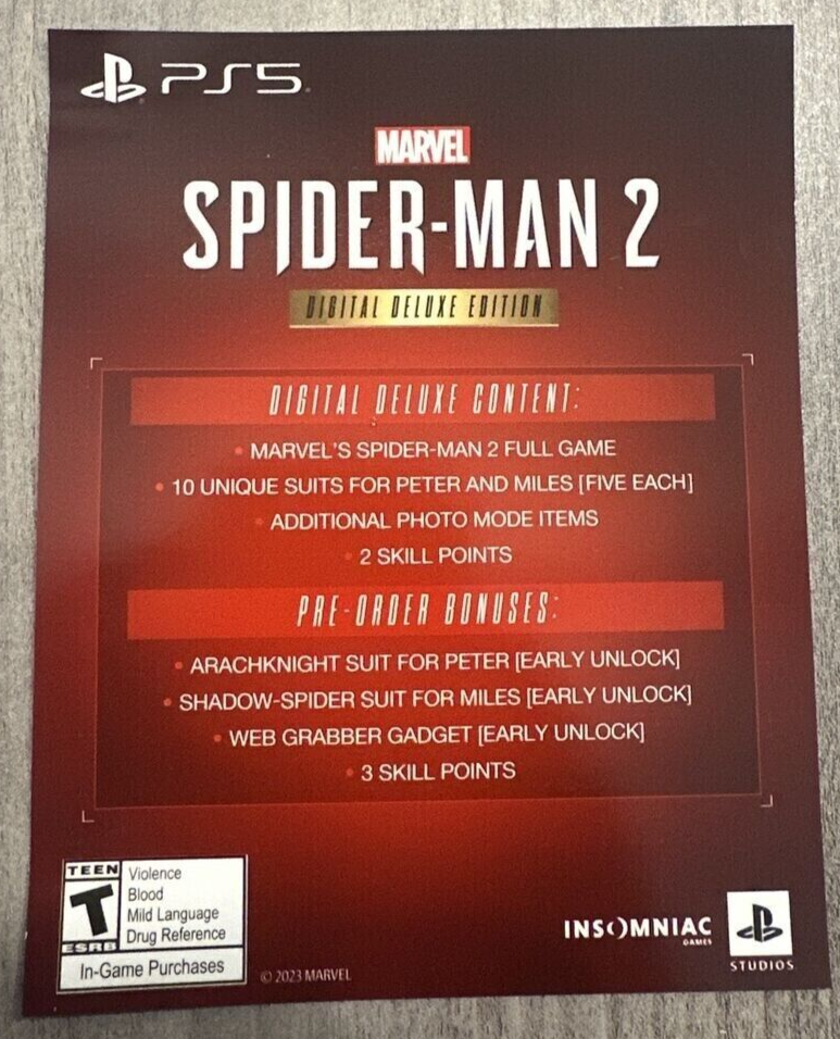 🕷 SpiderMan 2 Collector's Limited Edition For Sony Playstation 5 PS5 ...