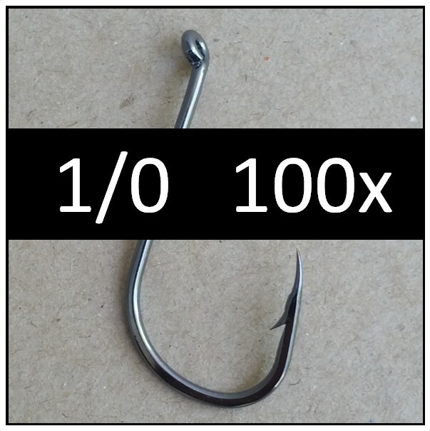 100x 1/0 Octopus Beak Suicide Fishing Hooks Tackle Chemically Sharpened ...